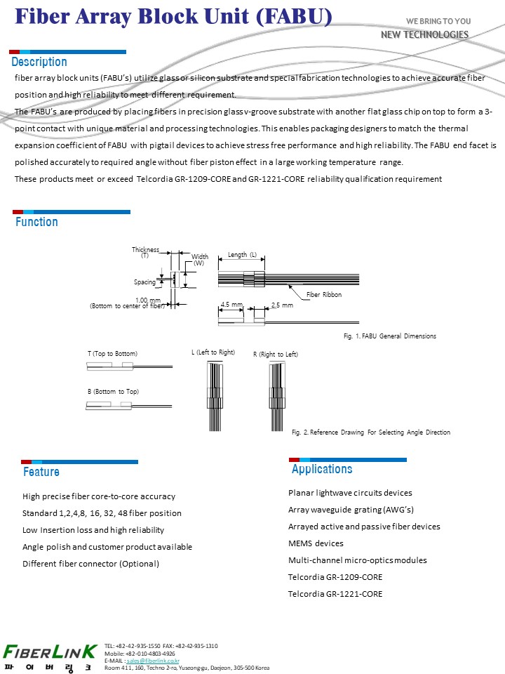 ㈜파이버링크 - Fiber Array Block Unit
